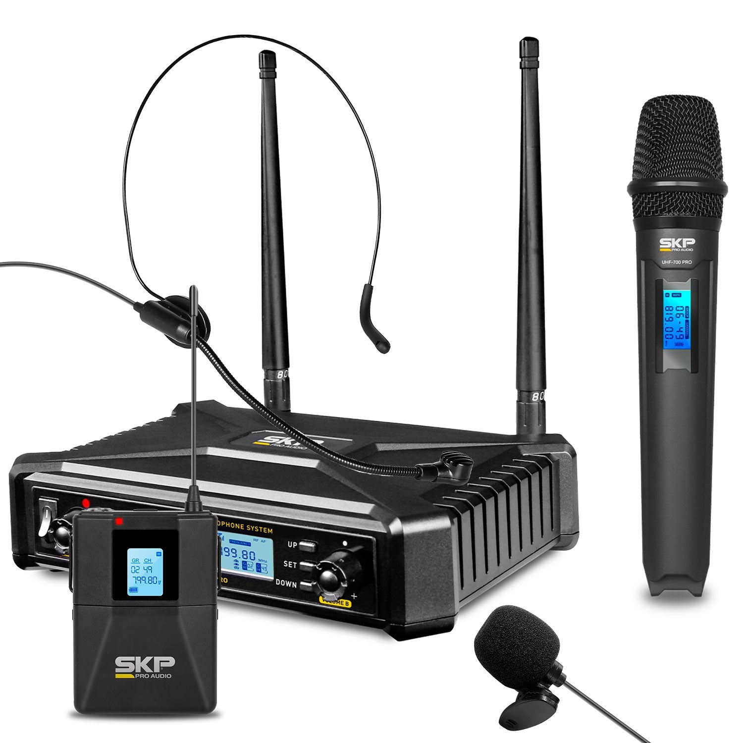 Micrófono Inalámbrico Doble SKP UHF 600 Pro